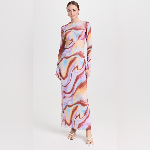 RESA | Dresses | Nwt Resa Audrey Cutout Maxi Dress Purple Multicolor ...